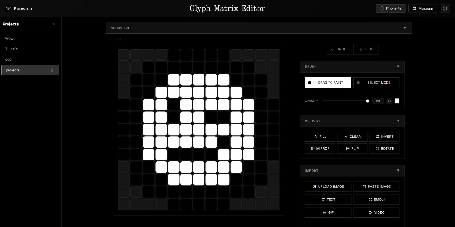 Glyph Matrix Editor: Major Update with Support for the iPhone (4a) Pro ...